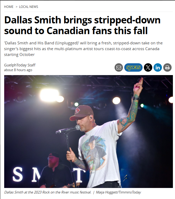 Dallas Smith brings stripped-down sound to Canadian fans this fall ...